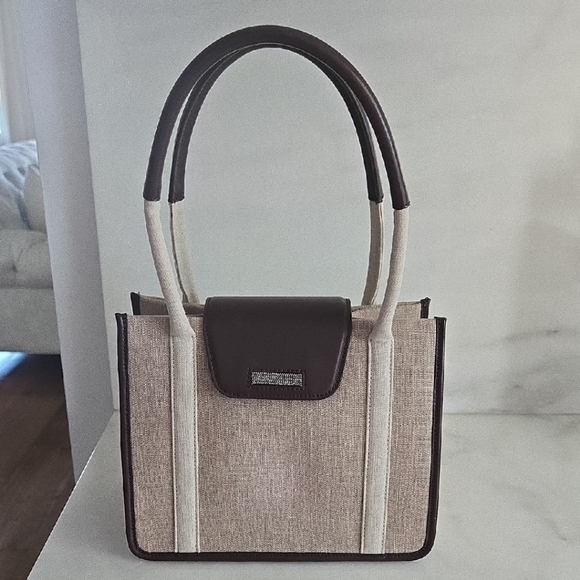 Peserico | Bags | Peserico Cream And Brown Tote Bag | Poshmark